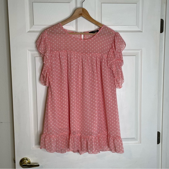 Suzanne Betro | Tops | Suzanne Betro Pink Polka Dot Top Whimsy Girl ...